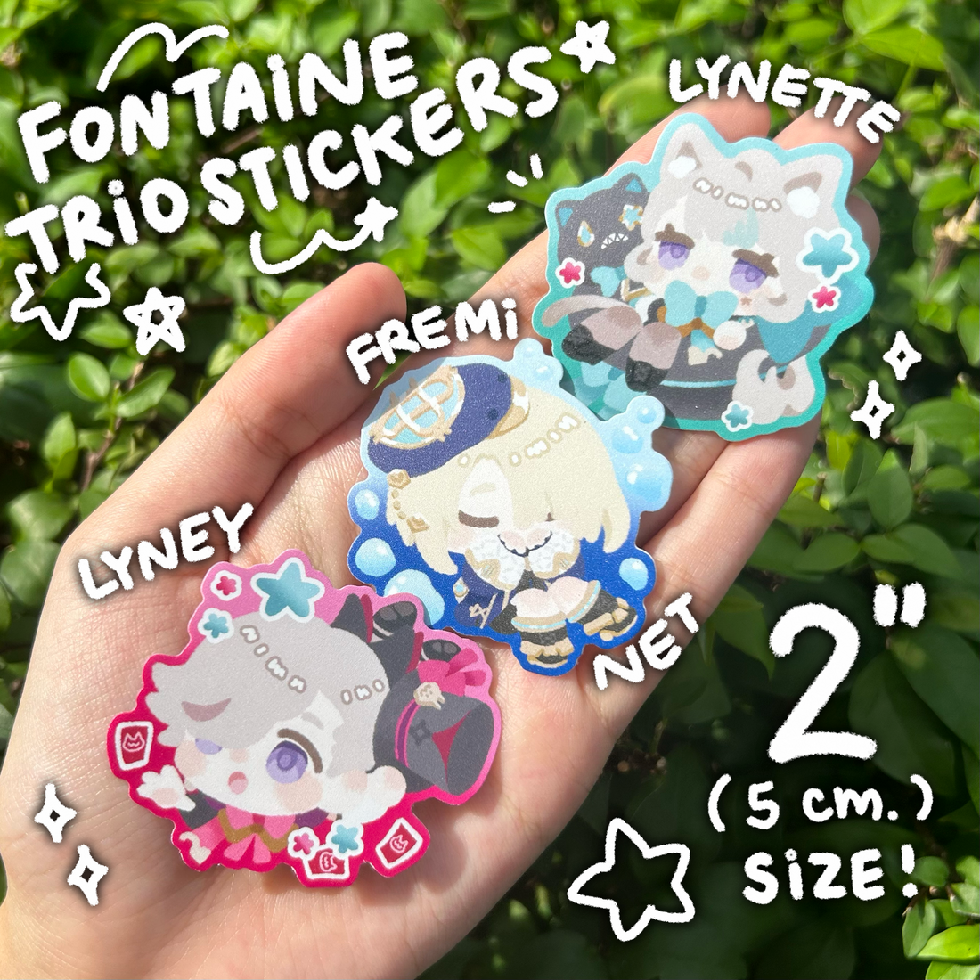 Genshin Impact Fontaine trio Stickers – enzumeii
